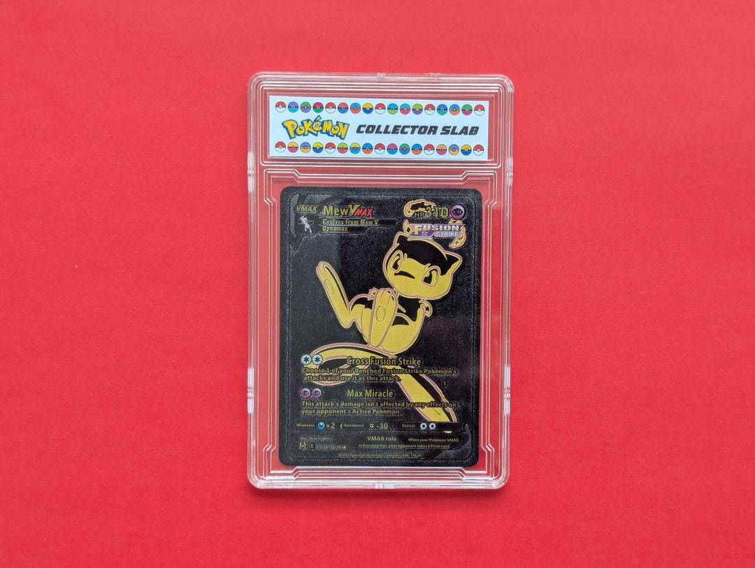 Slabbed Black and Gold Mew Vmax Custom Handmade PSA Style Collector ...