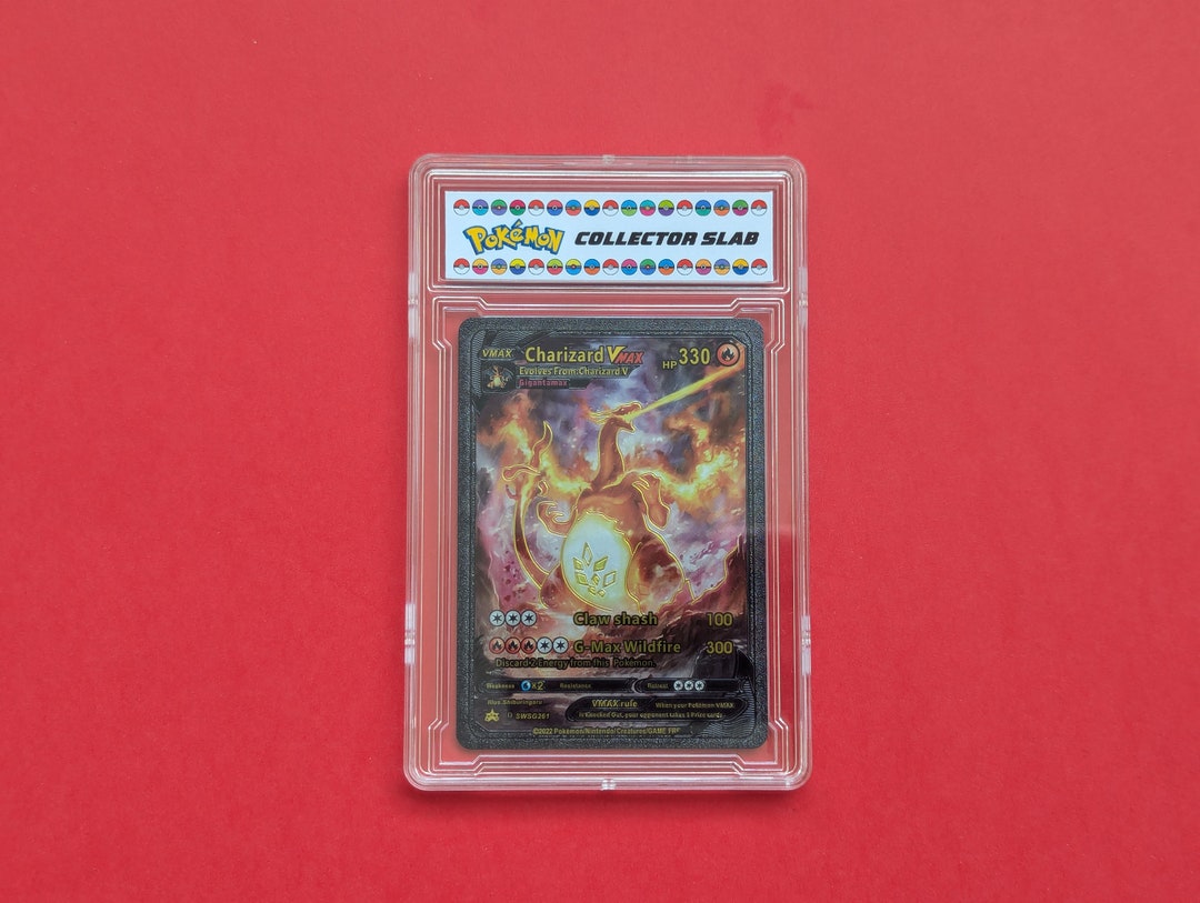 Slabbed Black and Gold Charizard Vmax Custom Handmade PSA Style ...