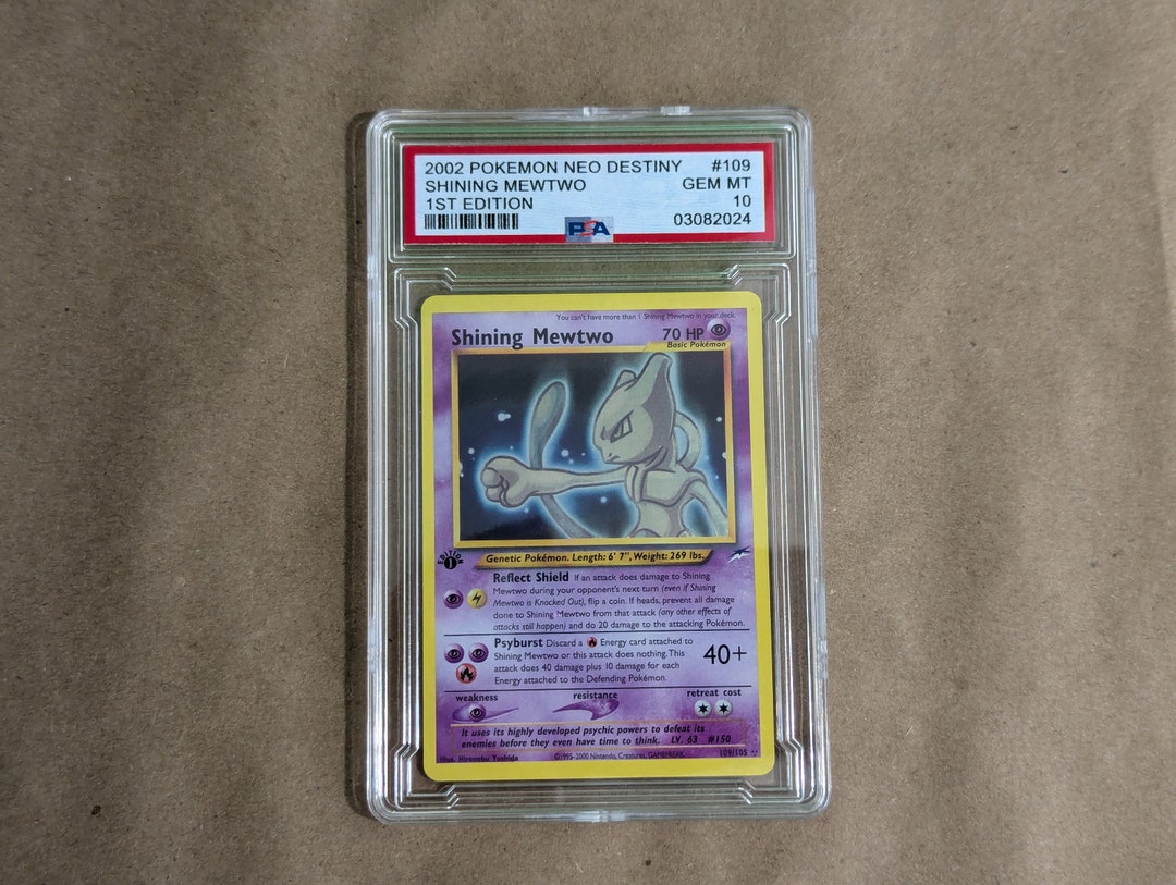 1st Edition Shining Mewtwo Holo Custom Handmade PSA Graded Slab Proxy ...