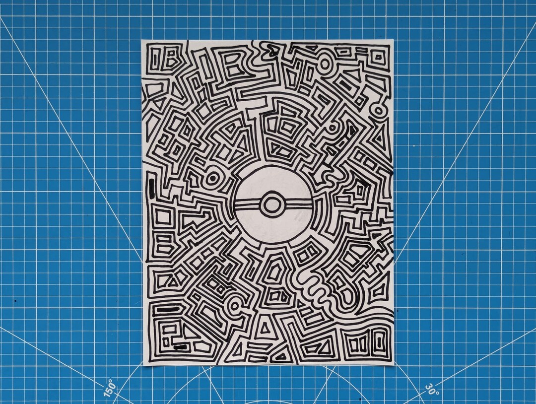 Original Hand Drawn Pokeball Pokemon Doodle Art Poster 8.5 X 11 - Etsy