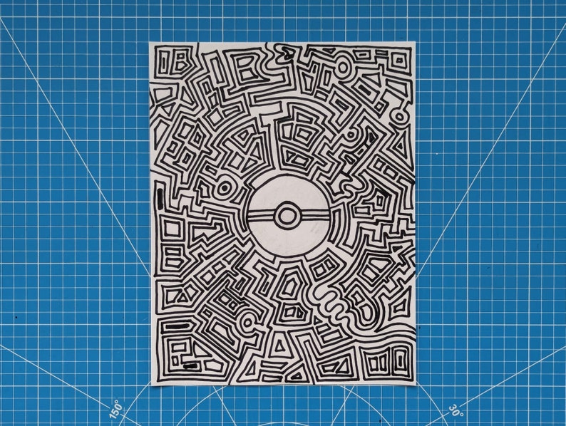 Original Hand Drawn Pokeball Pokemon Doodle Art Poster 8.5 X 11 - Etsy