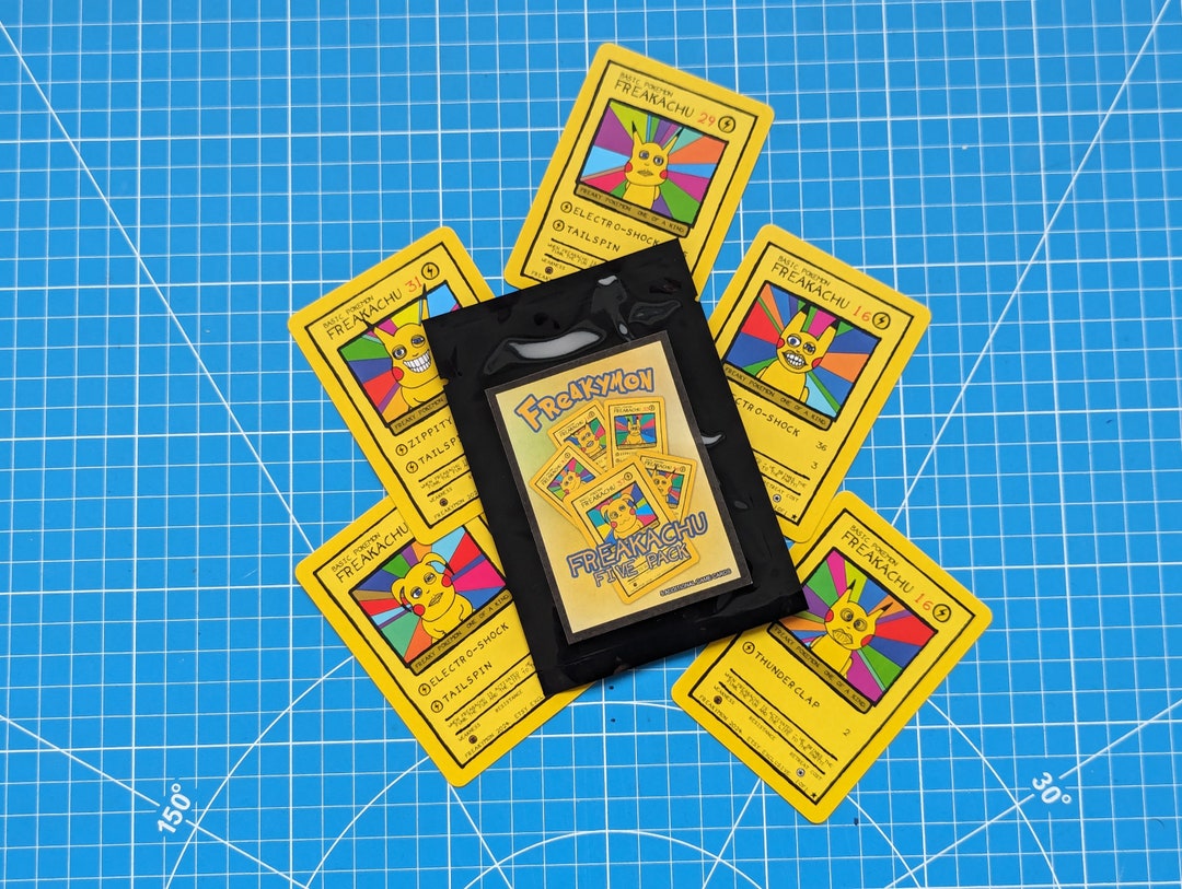 Freakachu Five Pack 5 Freaky Pikachu Cards All Unique - Etsy