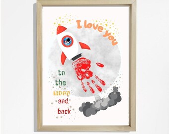 Rocket Handprint Art - Etsy