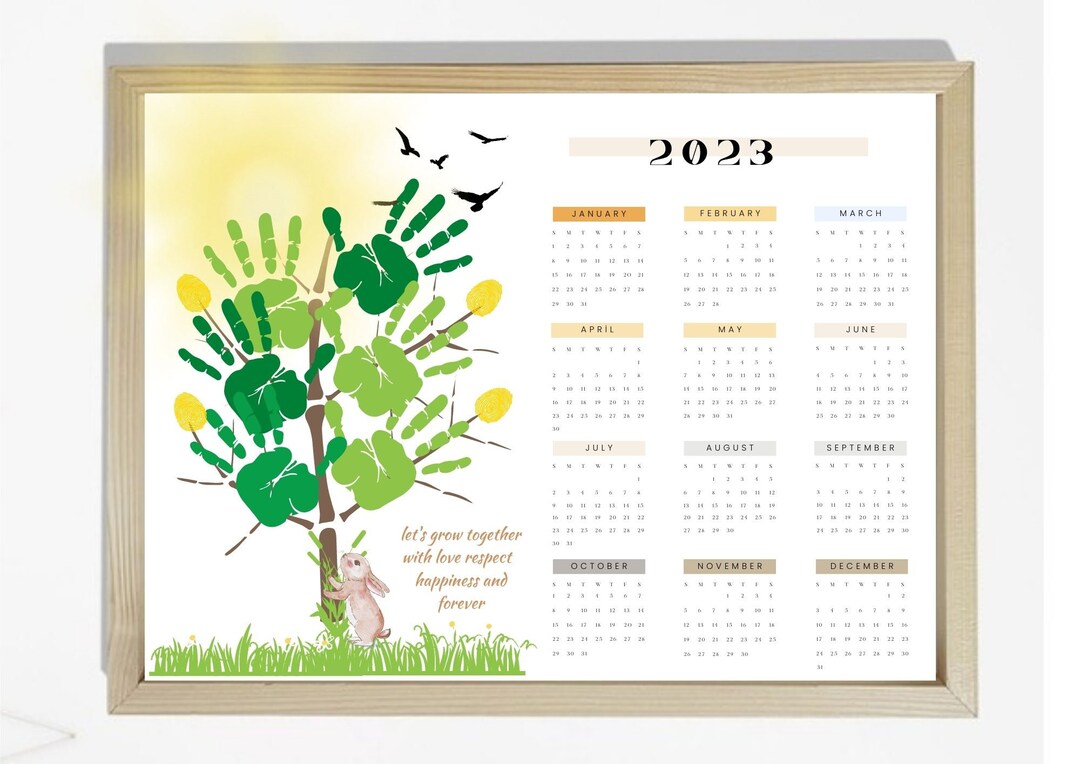 Handprint Calendar 2023 Family Tree Art Family Handprint - Etsy Canada