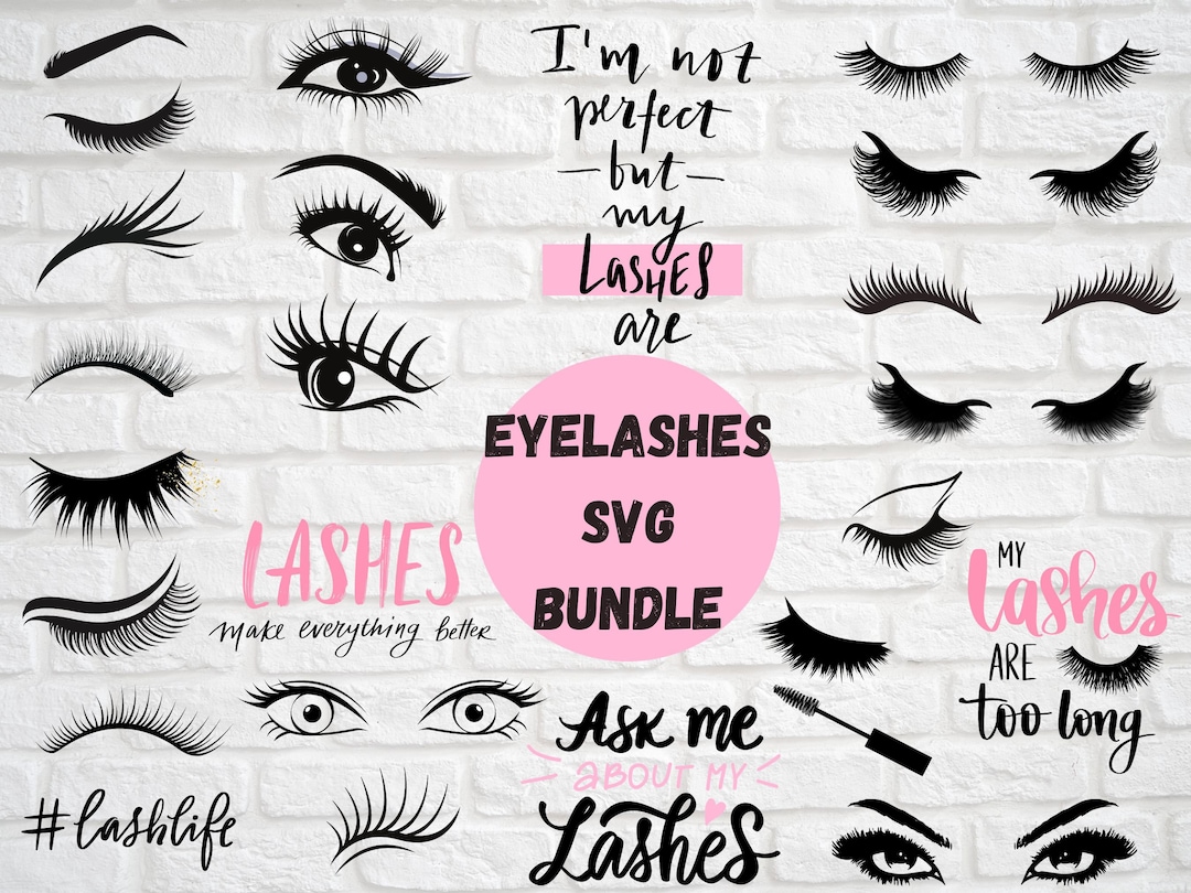 Eyelashes Svg silhouette Lash Bundle Eyelash Svg Bundle - Etsy