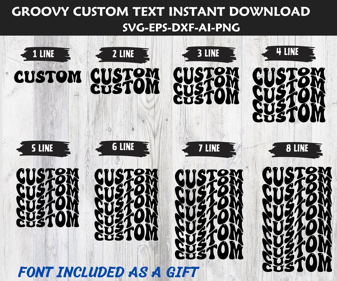 Custom Wavy Text Svg Custom Wavy Letters Svg Custom Groovy - Etsy