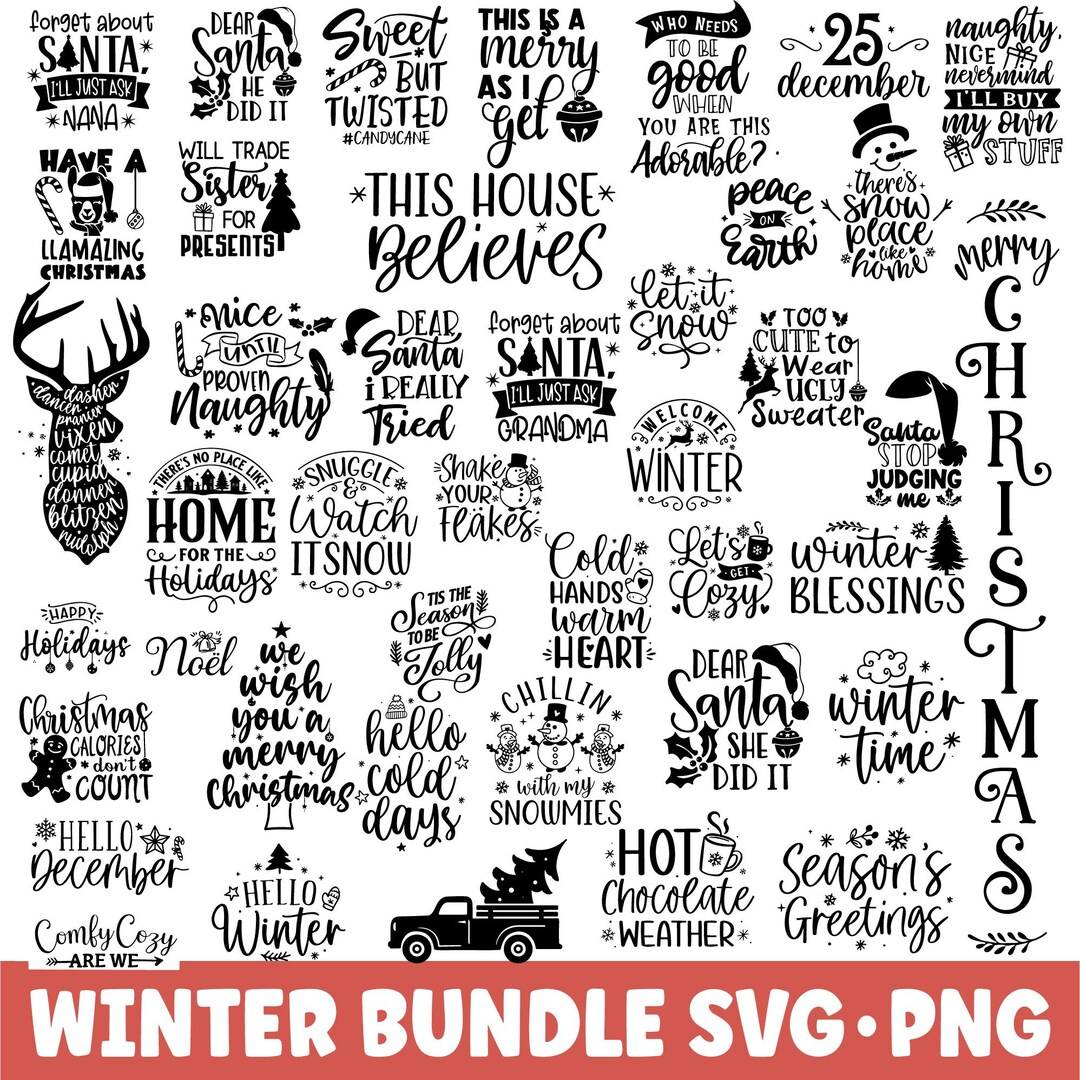 Christmas Bundle Svg Png, Winter SVG, Christmas Svg, Winter Svg, Santa ...