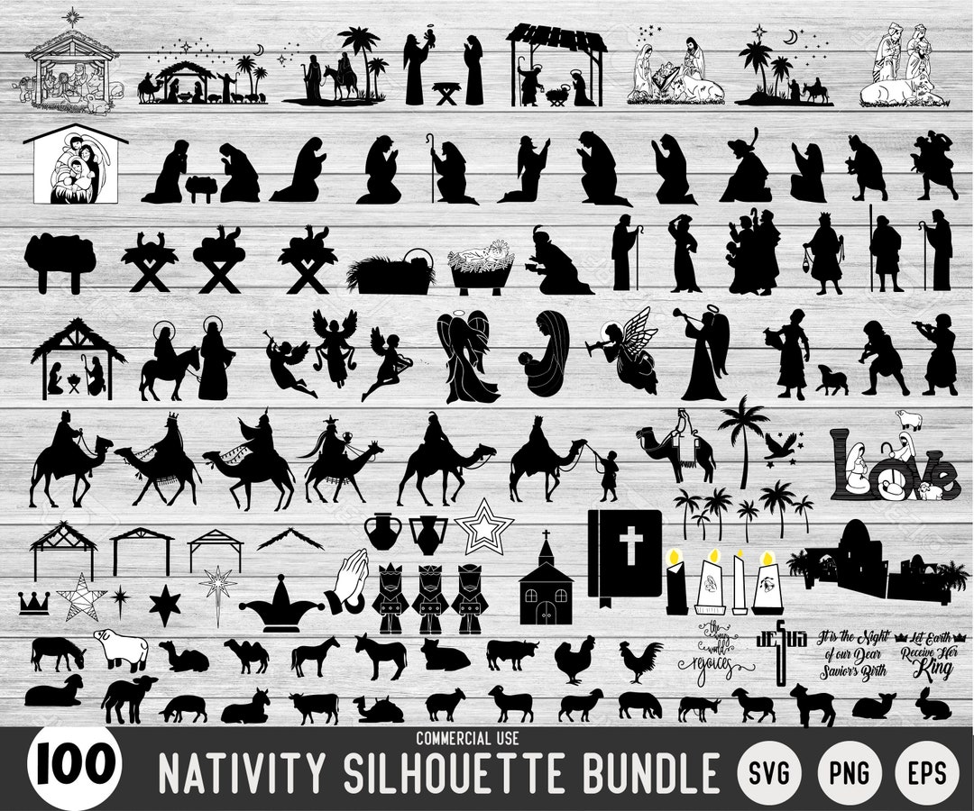 Christmas Svg Png Bundle, Nativity Scene Svg, Nativity Scene Clipart ...