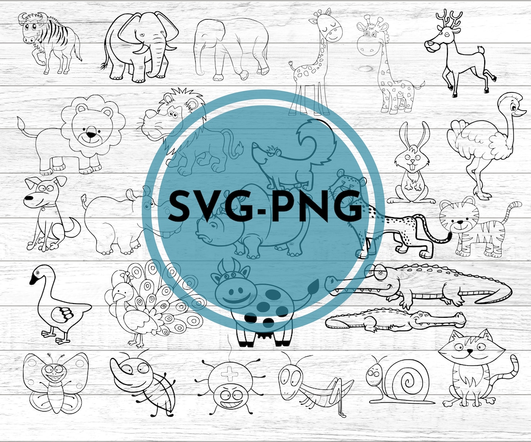 Animals Bundle Svg Png for Cut File Jungle Animal Plotter - Etsy Canada