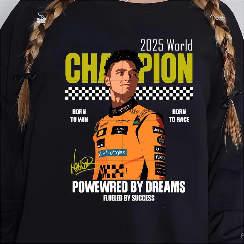 Lando Norris F1 World Champion SVG PNG, Formula Racing Champion Design ...