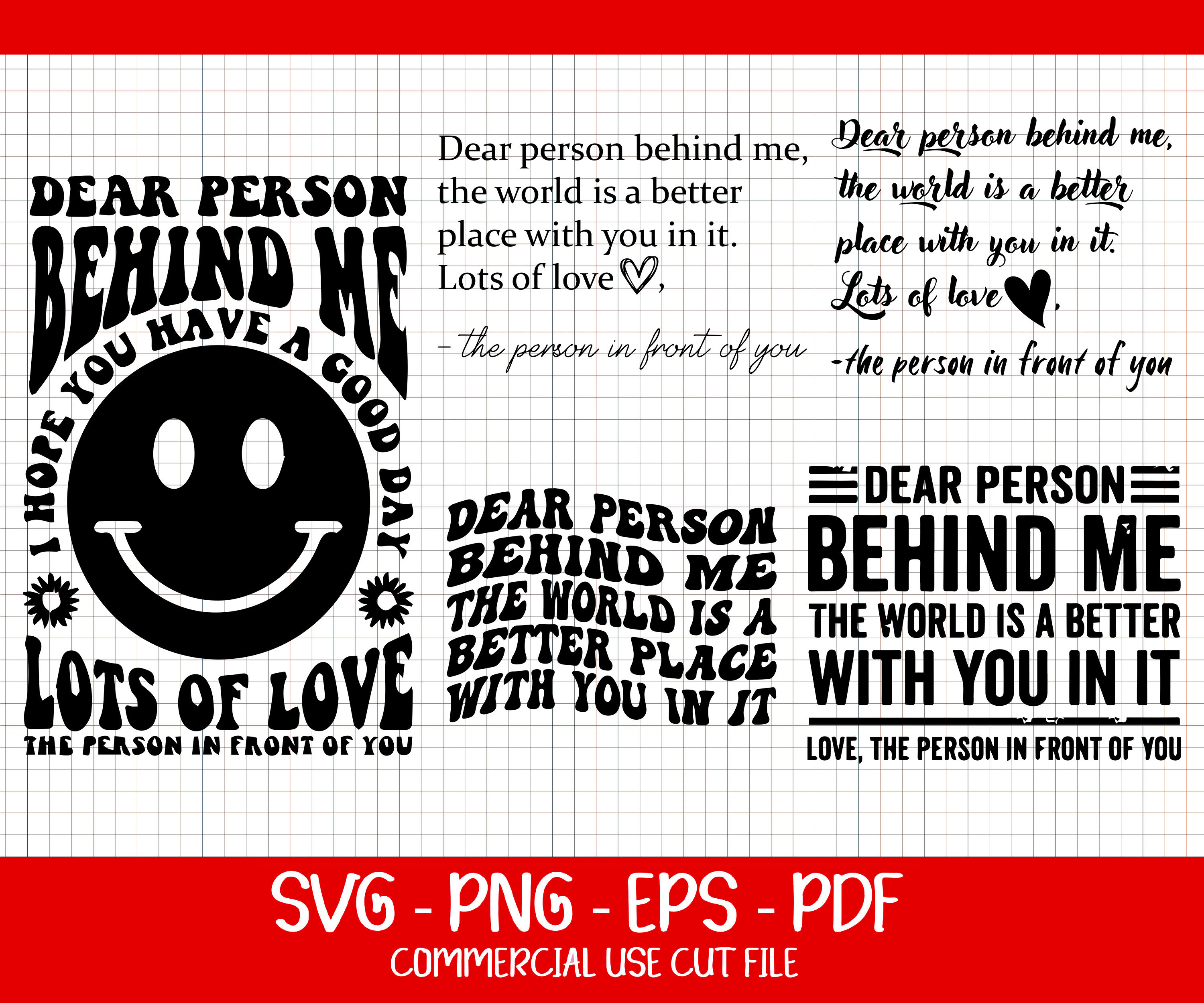 Dear Person Behind Me Svg for Personal and Commercial Use NO - Etsy