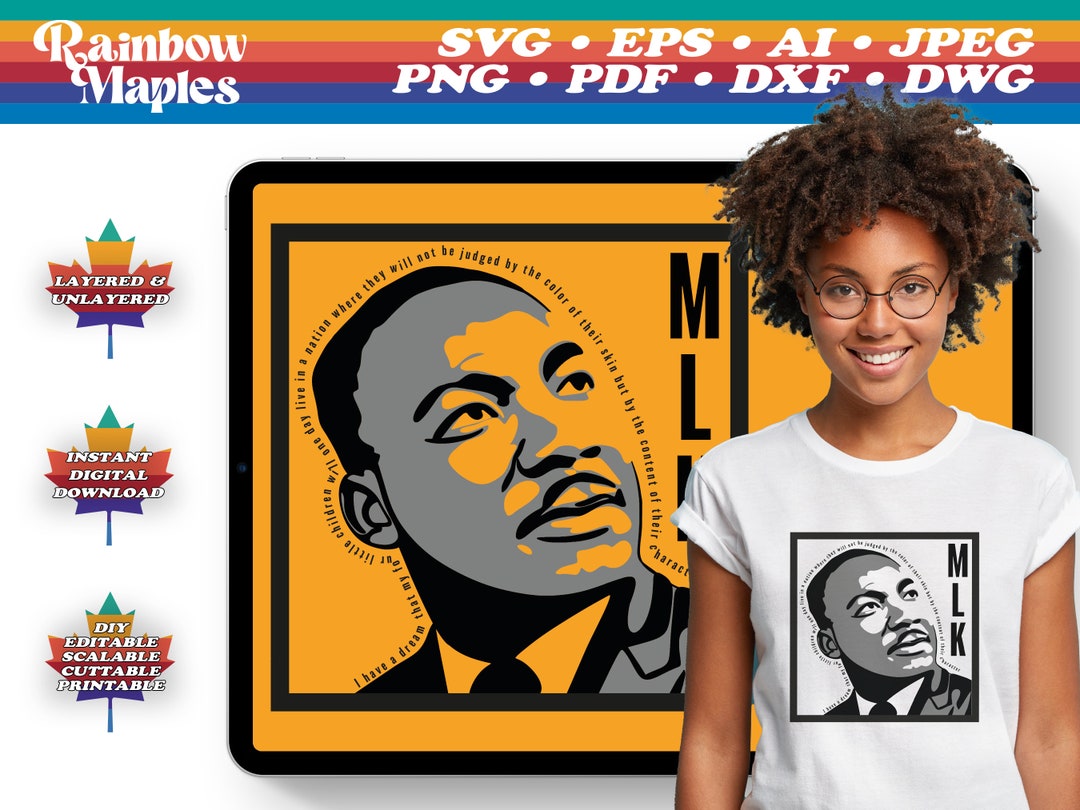 Martin Luther King Day MLK Vector High Resolution SVG BLM Black History ...