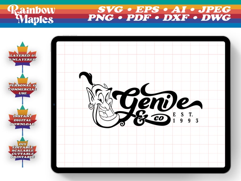 Genie & Co Vector SVG File for Cricut Digital Download Vector Cut Files ...