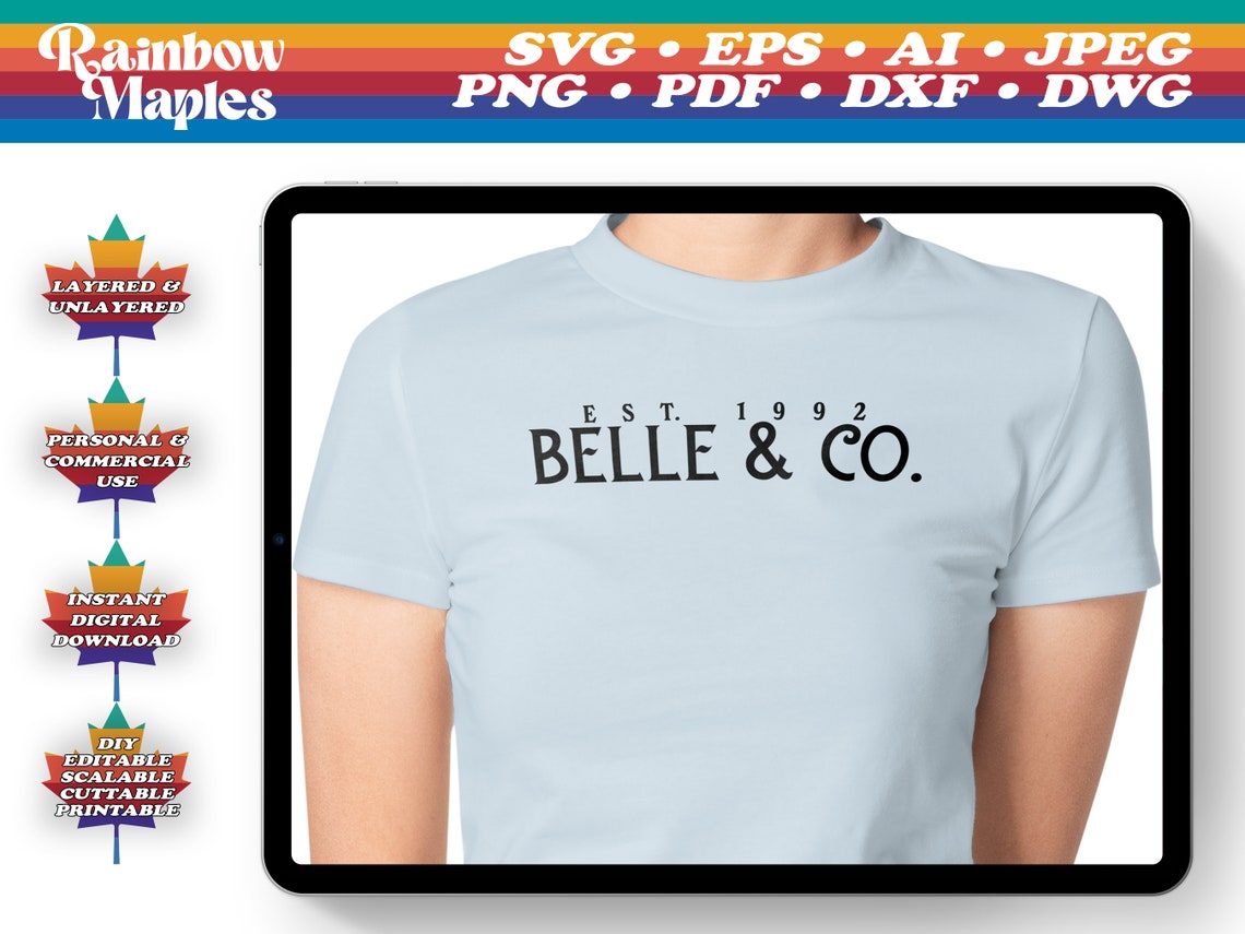 Belle & Co Vector SVG File for Cricut Digital Download - Etsy