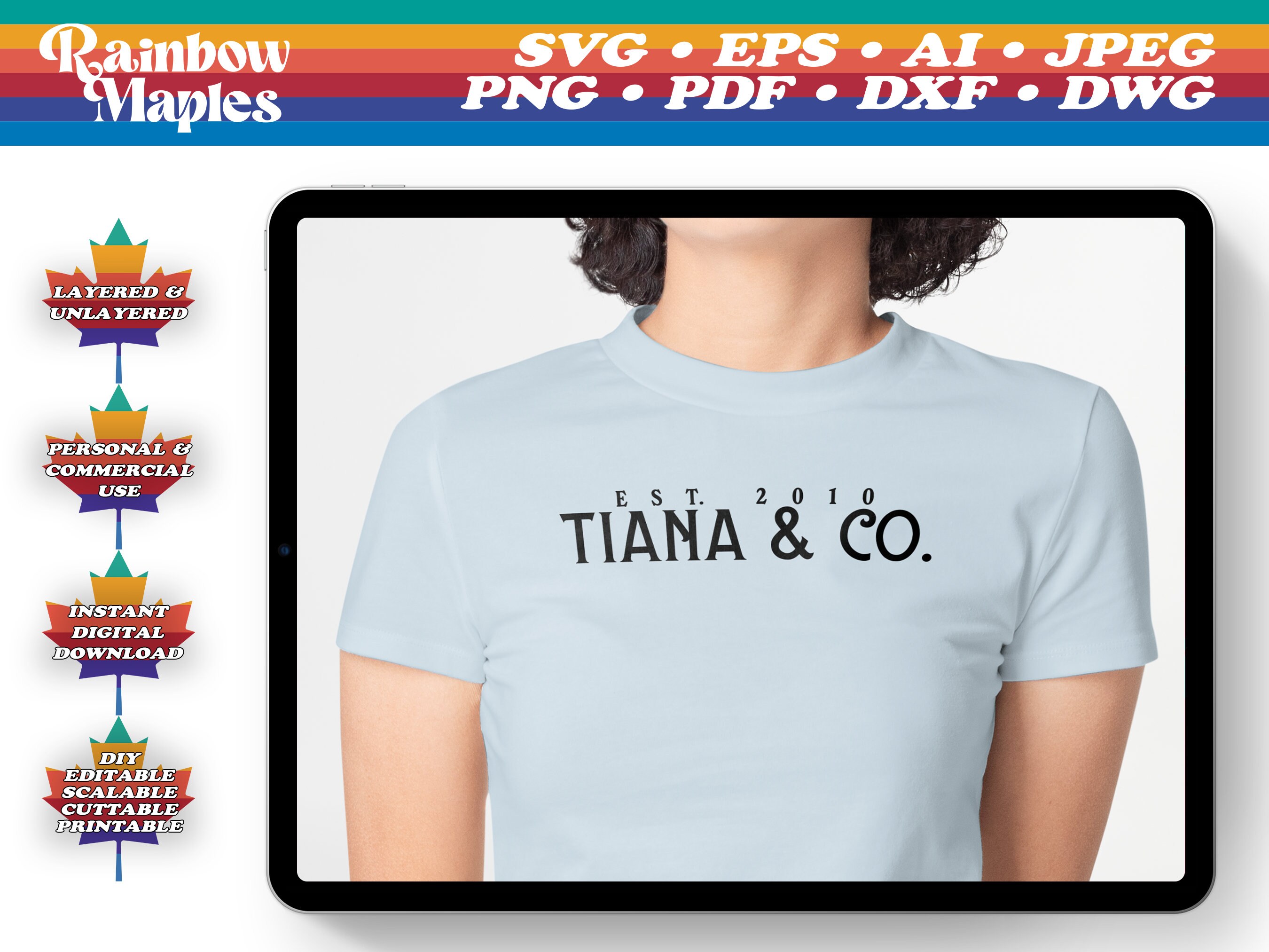 Tiana & Co Vector SVG File for Cricut Digital Download - Vector Cut ...