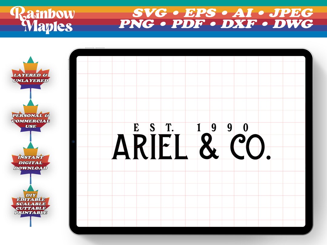 Ariel & Co Vector SVG File for Cricut Digital Download - Vector Cut ...