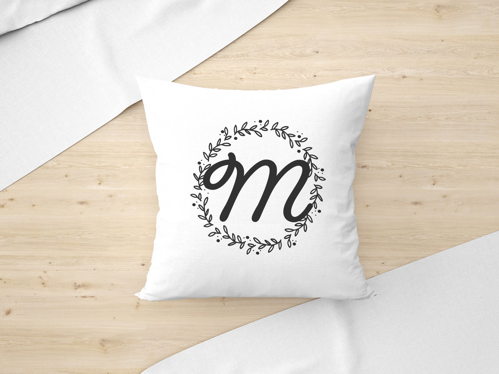 Wreath Monogram Alphabet Vector SVG File for Cricut Digital Download ...