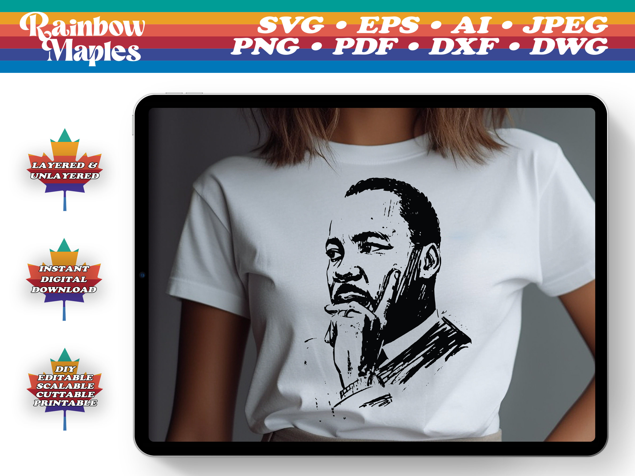 Martin Luther King Day MLK Vector High Resolution SVG - Etsy