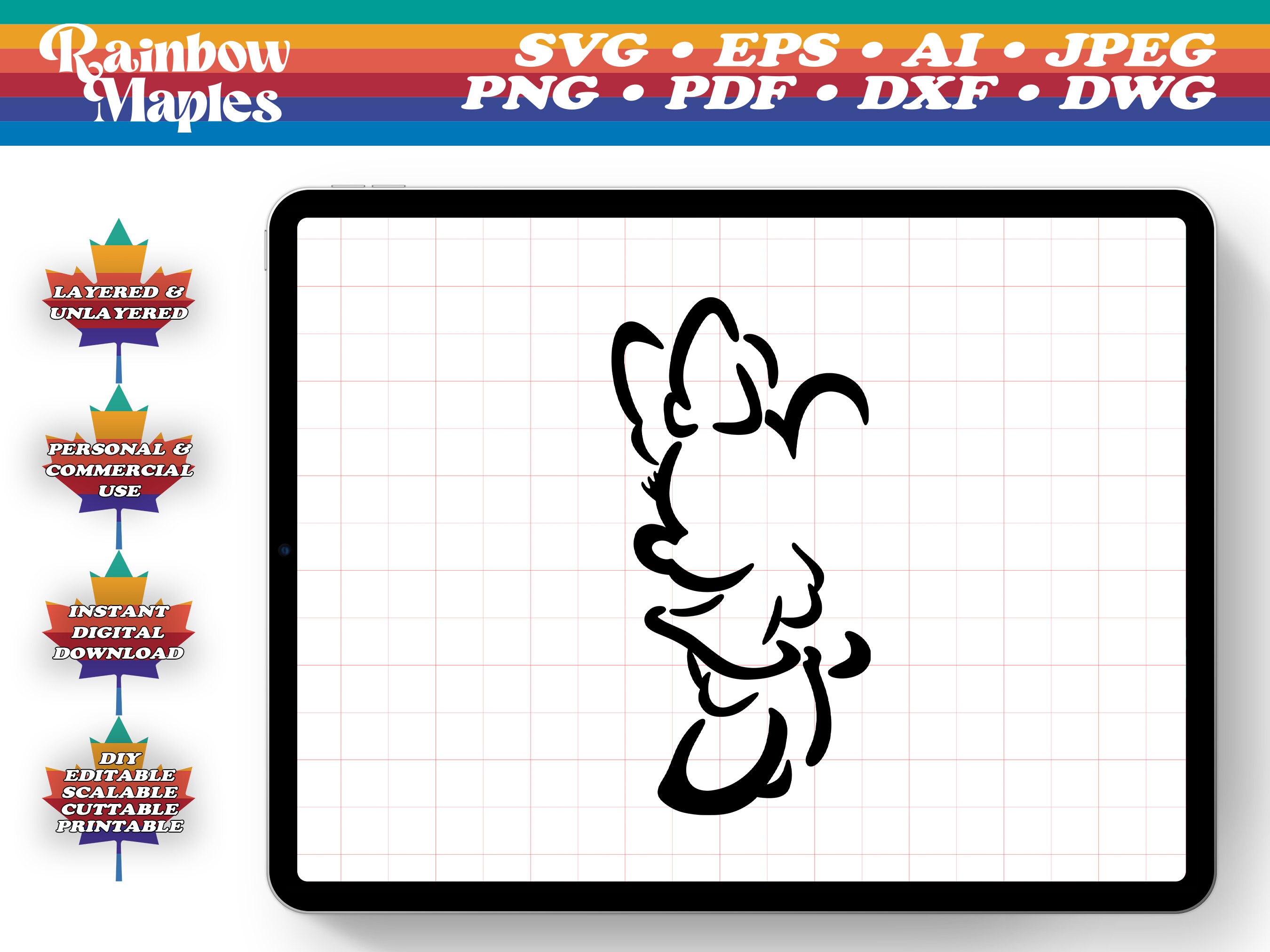 Minnie Shadow Vector SVG File for Cricut Digital Download - Vector Cut ...