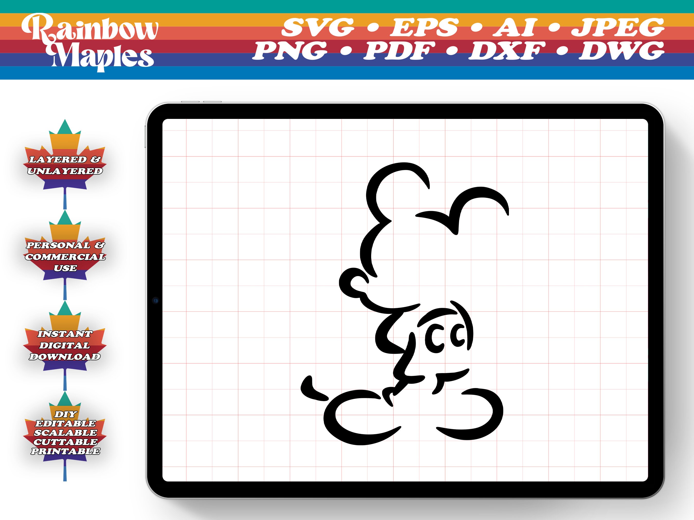 Mickey Shadow Vector SVG File for Cricut Digital Download - Etsy