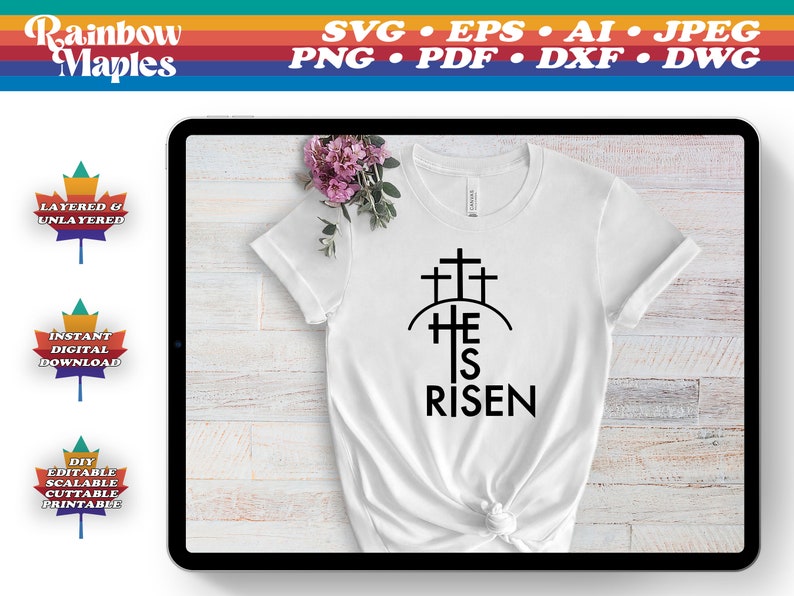 He is Risen Vector SVG File for Cricut Digital Download - Etsy