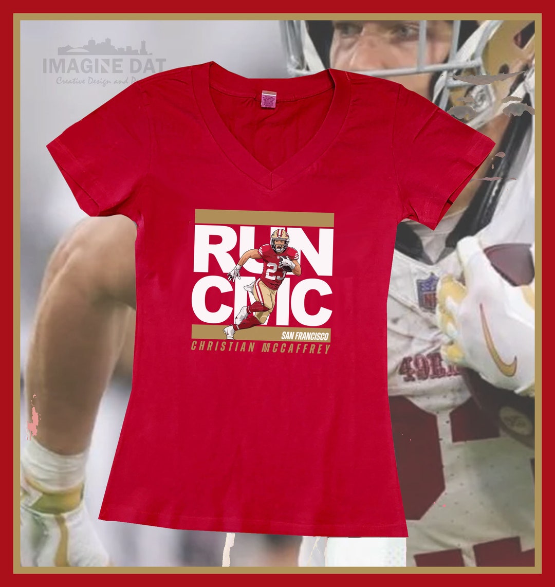 Christian Mccaffrey 'RUN CMC' DTF Red Vneck (women) - Etsy