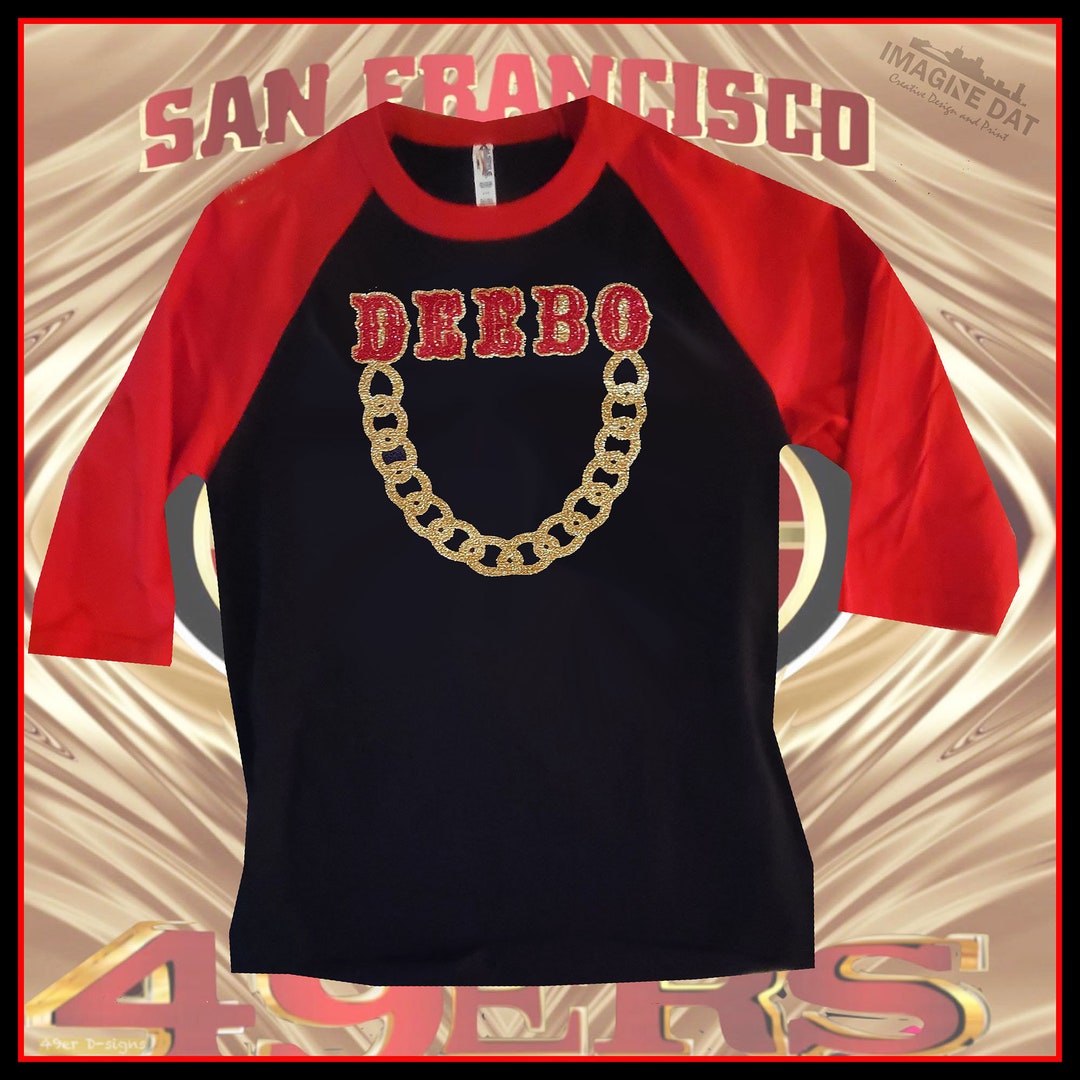 Deebo Samuel 'DEEBO GLITTER CHAIN' Black/red Baseball Tee (unisex) - Etsy
