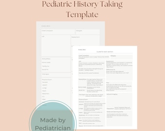 Printable History and Physical Exam Template - Etsy