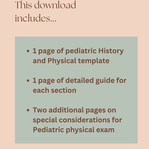 Pediatric History and Physical Template - Etsy