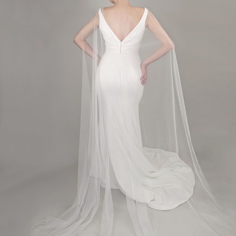 Barely There Minimalistic Bridal Cape Ivory Soft and Flowy - Etsy