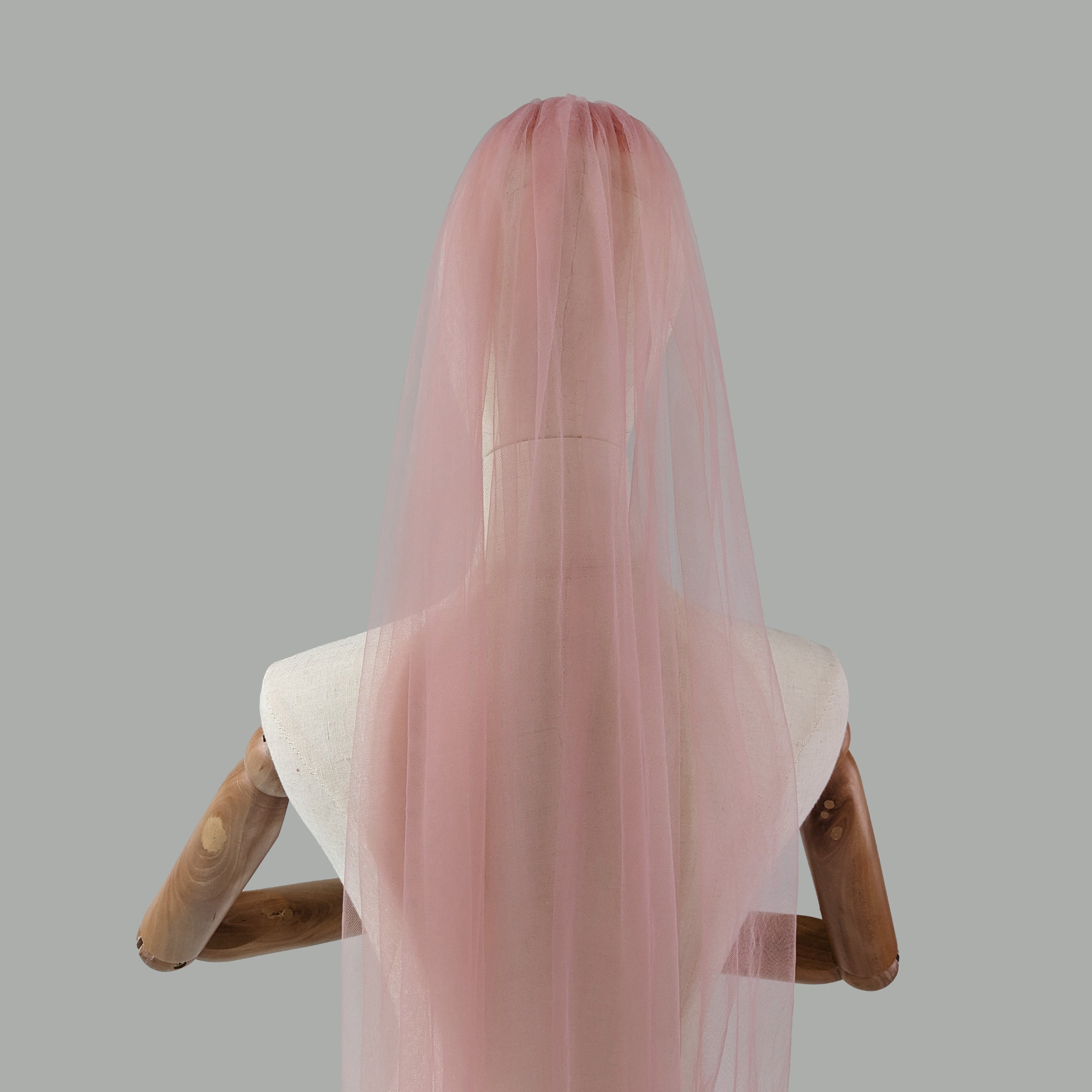 Dusty Pink Blush Bridal Veil Rose Minimalist Wedding Veil - Etsy
