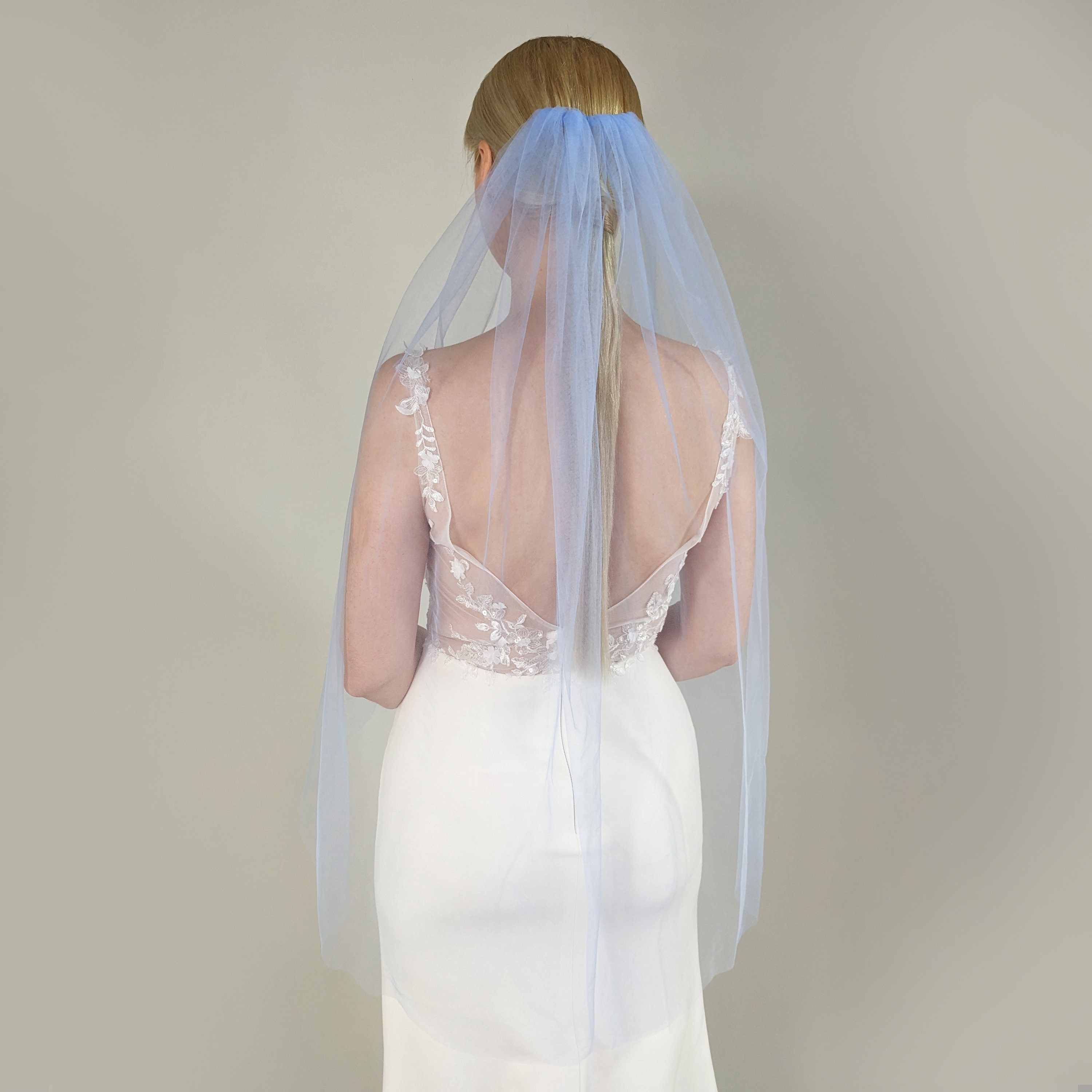 Sky Blue Wedding Veil Light Icy Blue Minimalist Bridal Veil ...