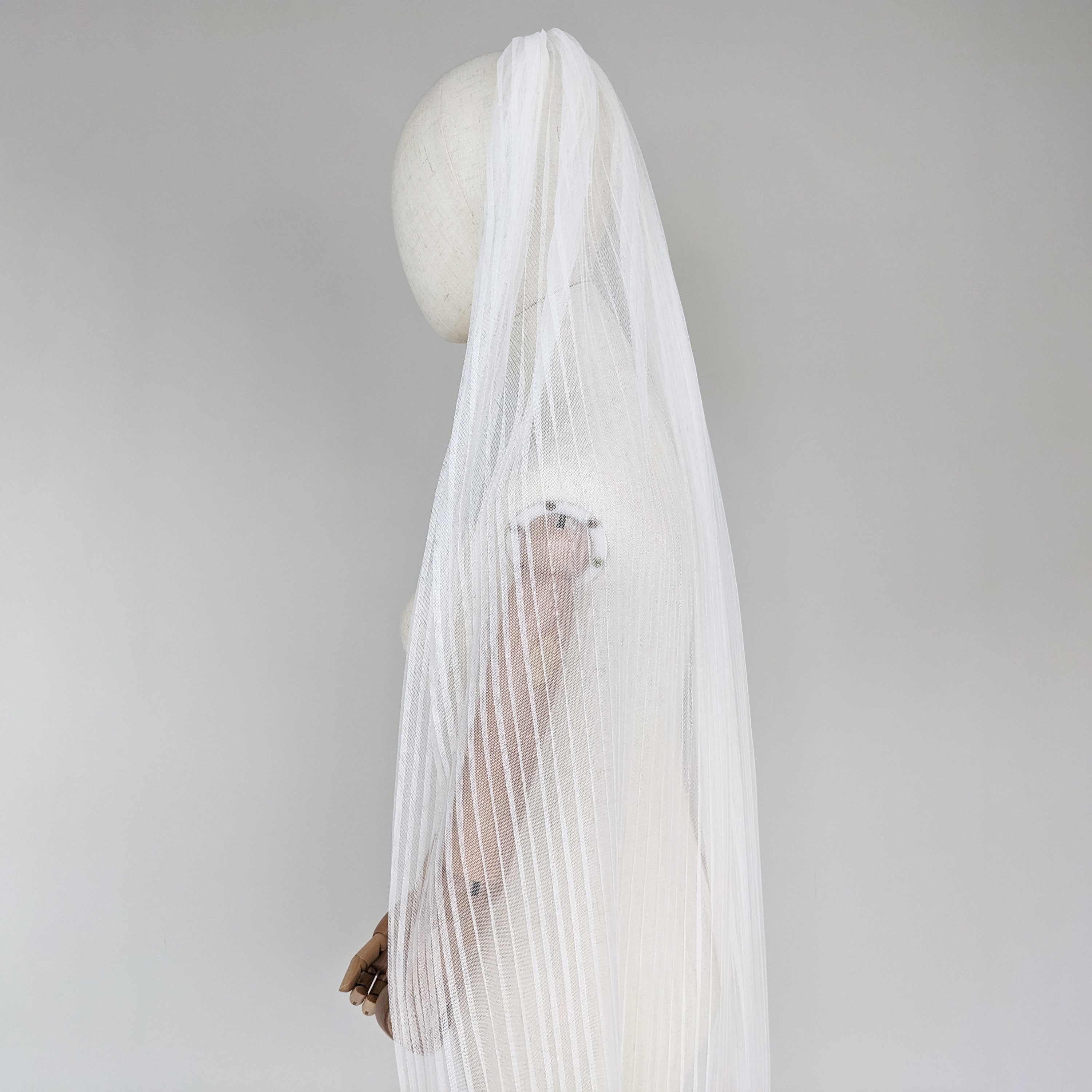 Pleated Tulle Wedding Veil Accordion Bridal Veil Ivory - Etsy