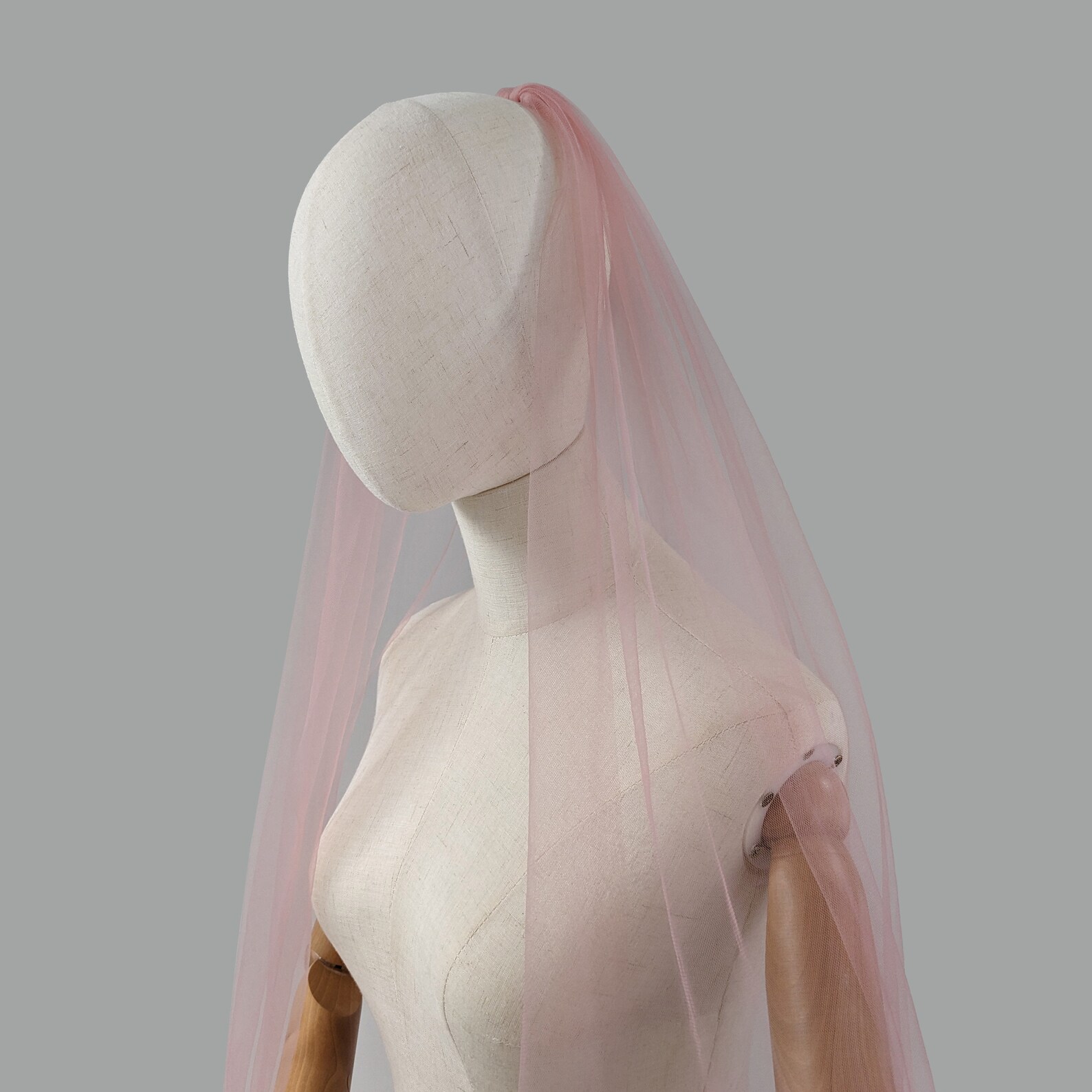 Dusty Pink Blush Bridal Veil Rose Minimalist Wedding Veil - Etsy