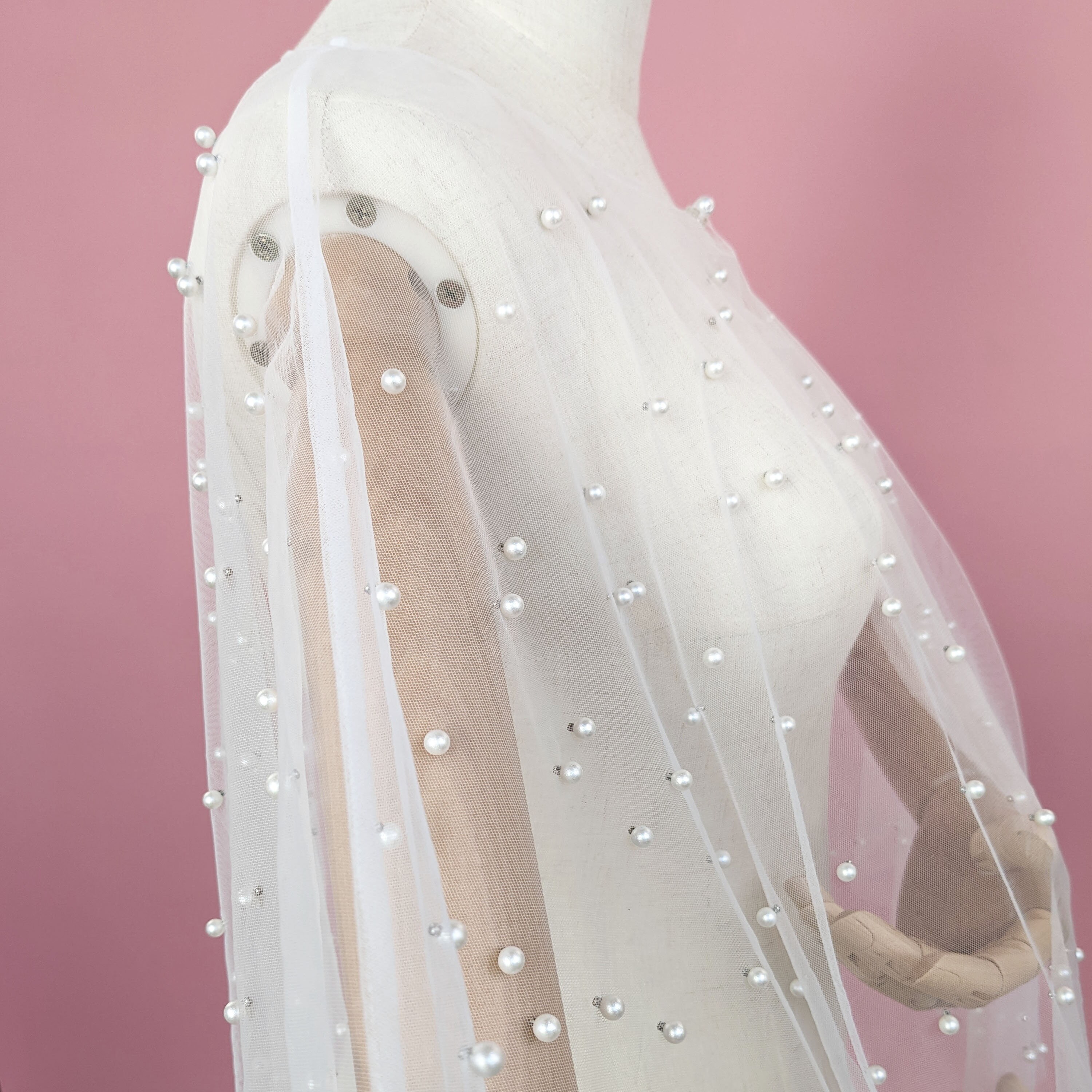 Pearl Cape Bridal Capelet Scattered Pearls Ivory Color Soft - Etsy