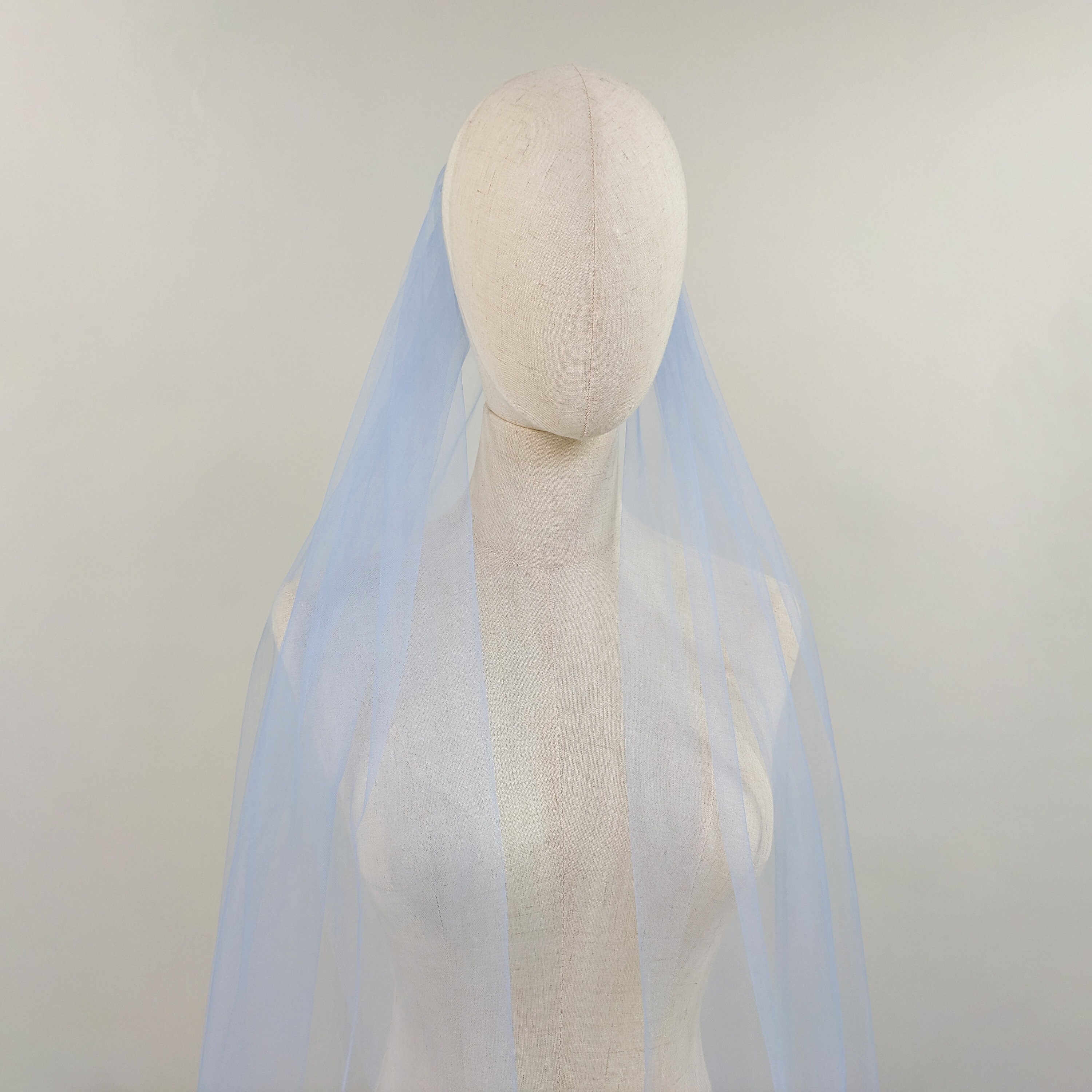 Sky Blue Wedding Veil Light Icy Blue Minimalist Bridal Veil ...