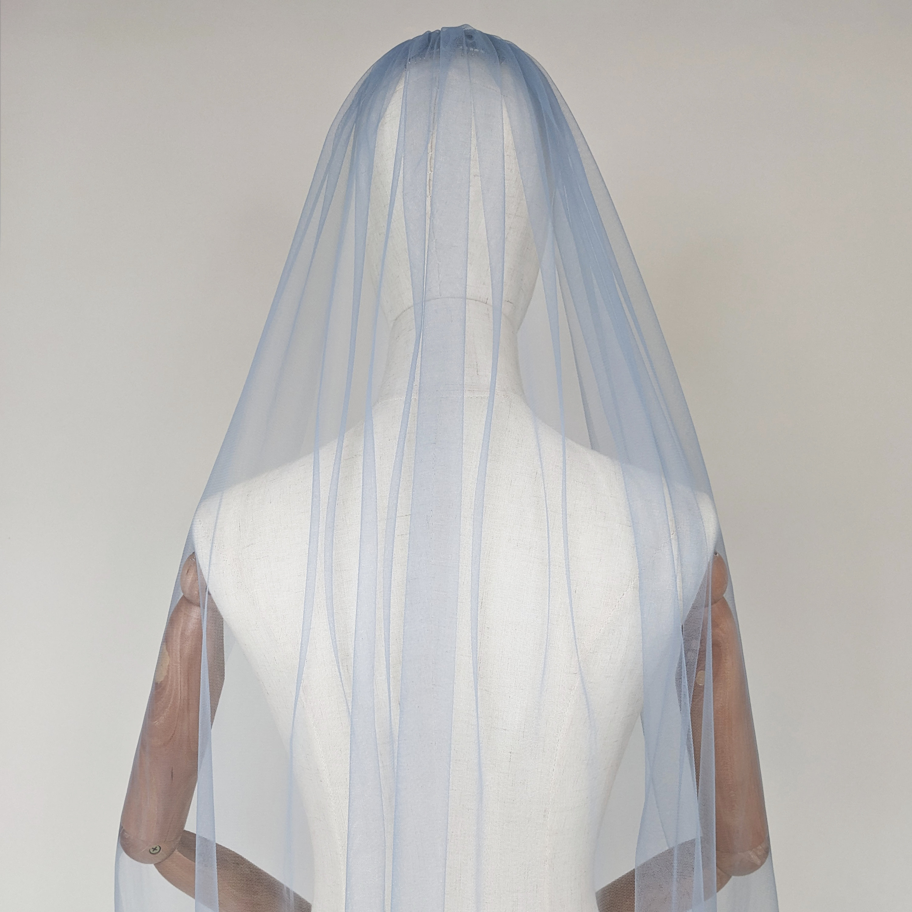 Dusty Blue Wedding Veil Simple Blue Wedding Veil, Lightweight Fabric ...