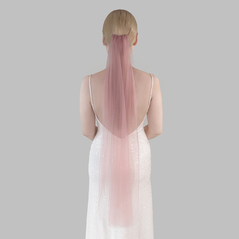 Dusty Pink Blush Bridal Veil Rose Minimalist Wedding Veil - Etsy