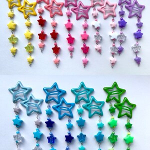 Colourful Star Clip Pairs With Star Bead Dangles Decora - Etsy