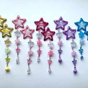 Colourful Star Clip Pairs With Star Bead Dangles Decora - Etsy