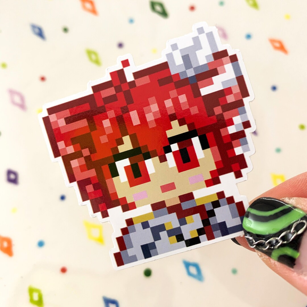 Kasane Teto Pixel Art Vocaloid Vinyl Sticker - Etsy