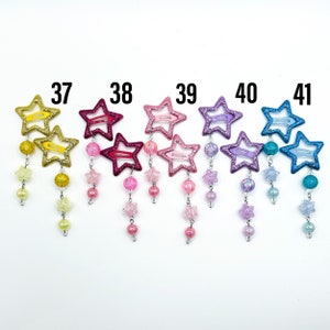 Colourful Star Clip Pairs With Star Bead Dangles Decora Kidcore Cute ...