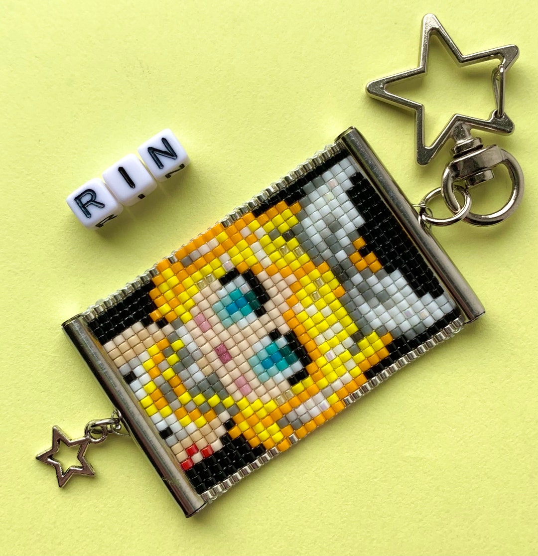 Rin Kagamine Vocaloid Beaded Frame Handmade Keychain - Etsy