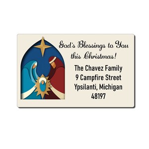 Nativity of Jesus Return Address Labels Christmas Christian Envelope ...