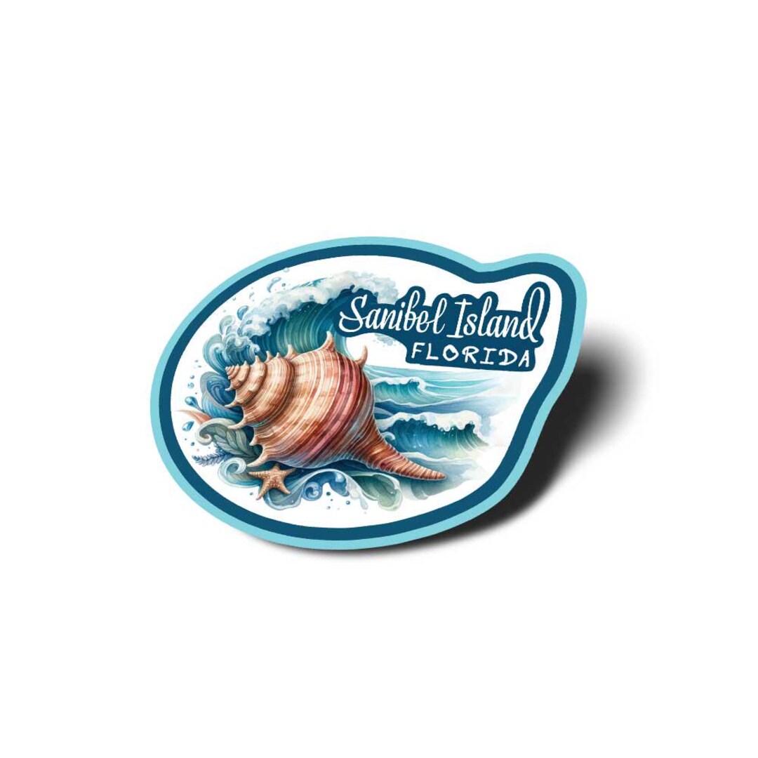 Sanibel Island Florida Beach Sticker | Car, Laptop, Water Bottle | Die ...