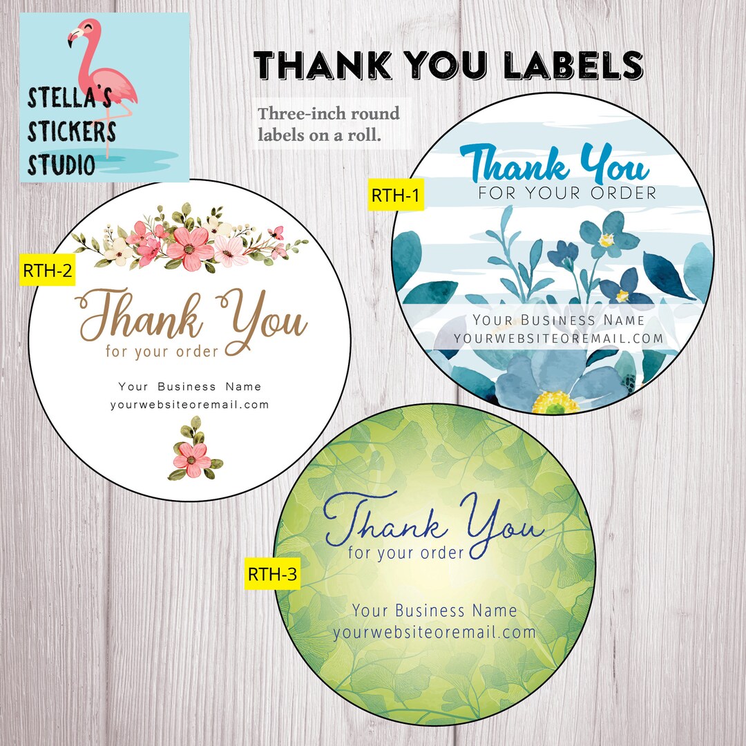 Custom Thank You Sticker Labels: 3-inch Round Roll - Etsy