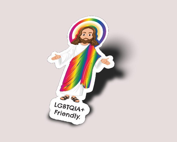 Jesus Loves Everyone LGBTQIA PRIDE Die Cut Vinyl Laminated Sticker - Etsy