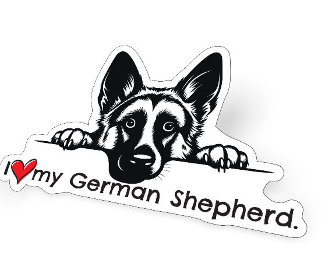 German Shepherd Love Die Cut Vinyl Sticker for Car, Laptop for Dog ...