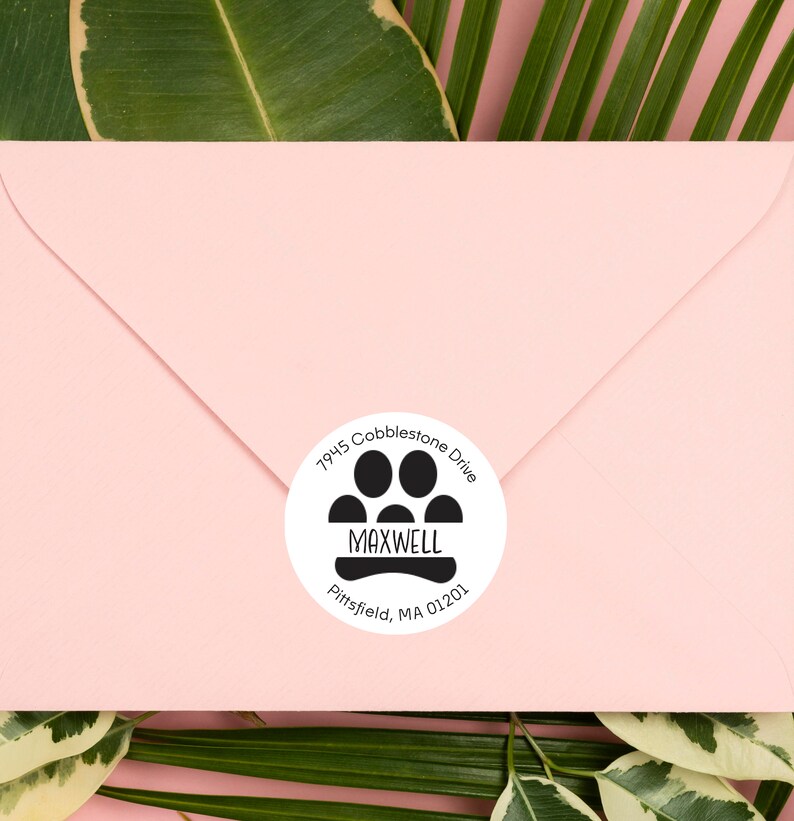 Round Elegant Return Address Labels, Name Stickers for Envelopes ...