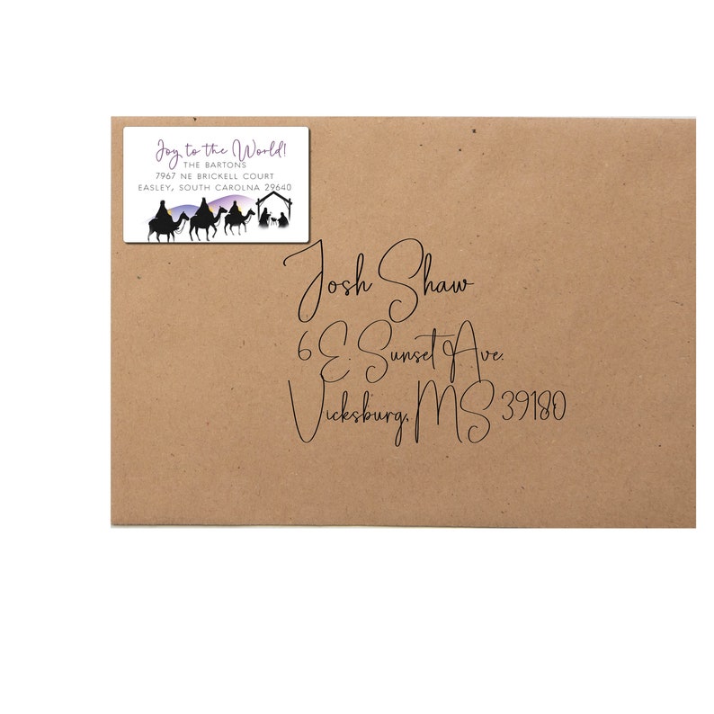 Nativity of Jesus Return Address Labels Christmas Christian Envelope ...
